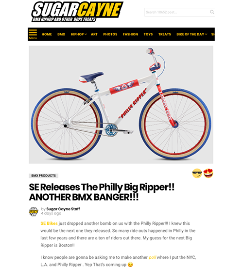 PHILLY RIPPER ON SUGARCAYNE.COM – SE BIKES Powered By BikeCo