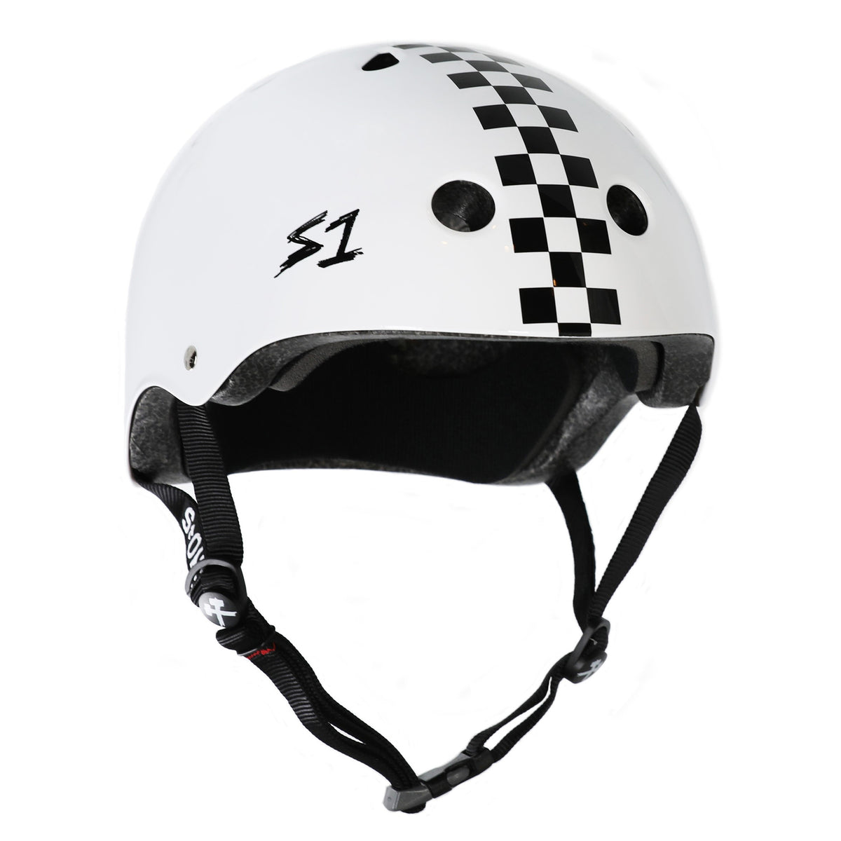 S1 Mega Lifer Helmet - White Gloss W/ Checkers – SE BIKES Powered By BikeCo